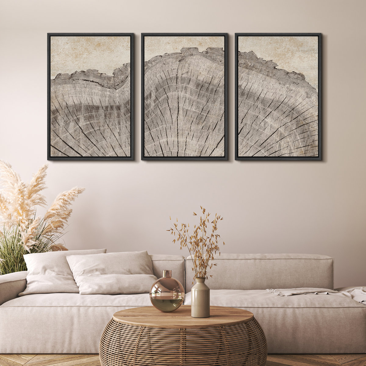 IDEA4WALL Tree Ring Rustic Oak Wood Farmhouse Decor Neutral Modern ...