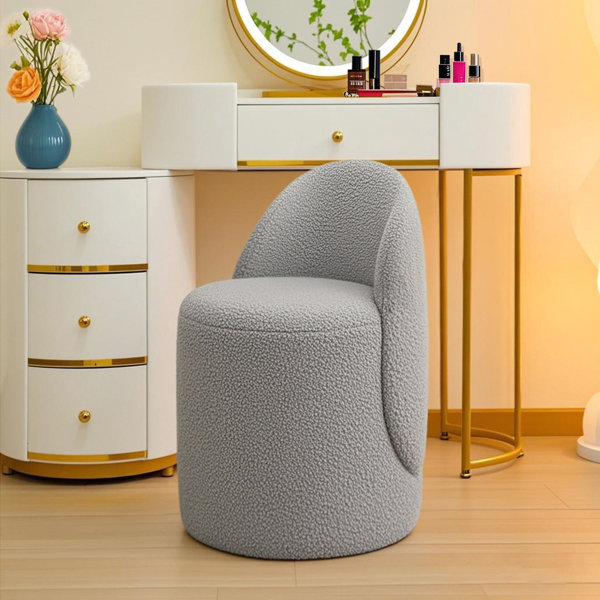 Ivy Bronx 1pc, Dressing Stool, Bedroom Simple Backrest, Dressing Table ...