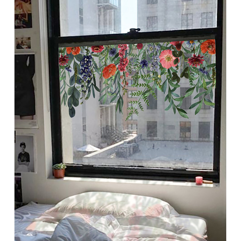 Winston Porter Alecia Plants & Flowers Static Cling Window Decal | Wayfair