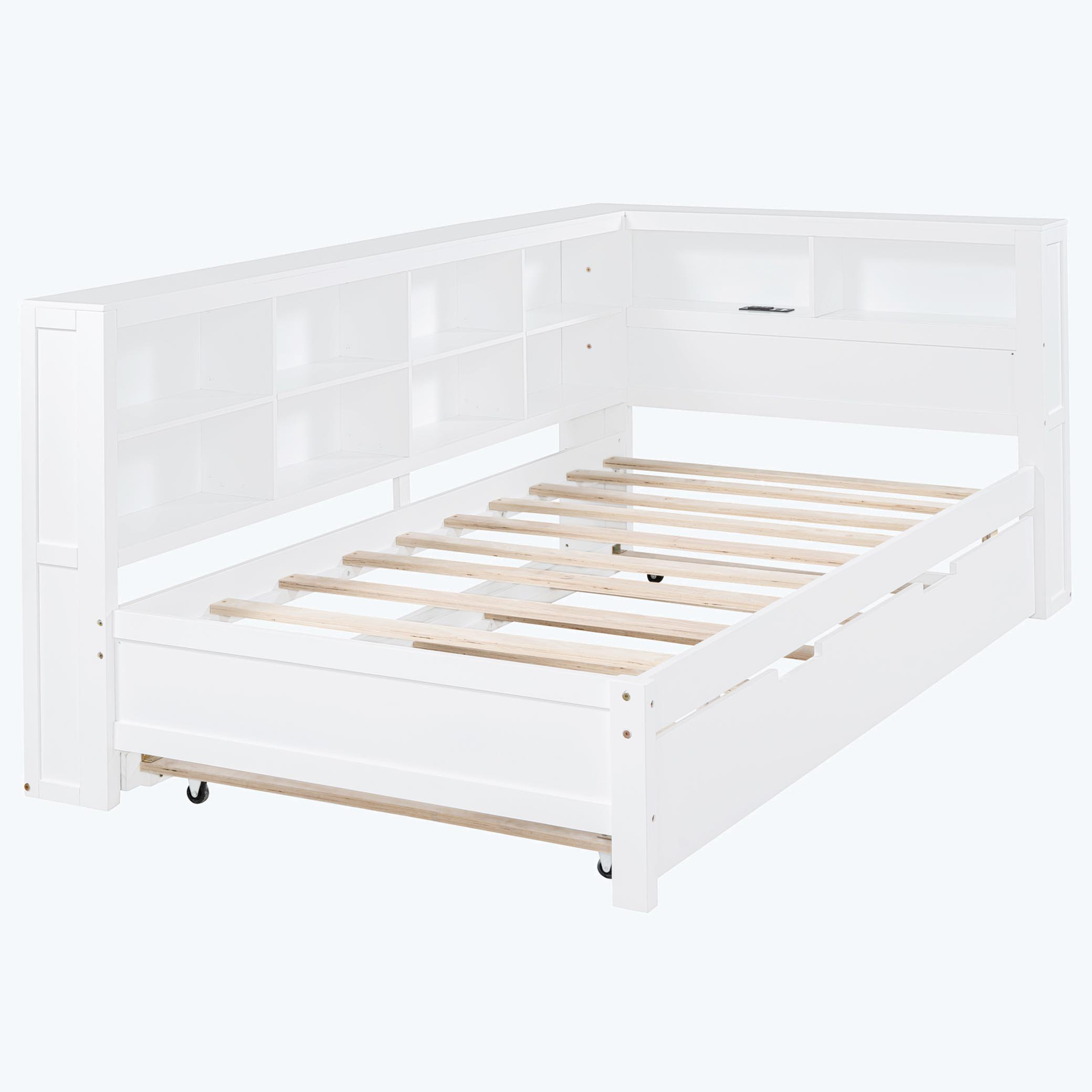 Red Barrel Studio Wooden DayBed with Twin Size Trundle, DayBed with ...