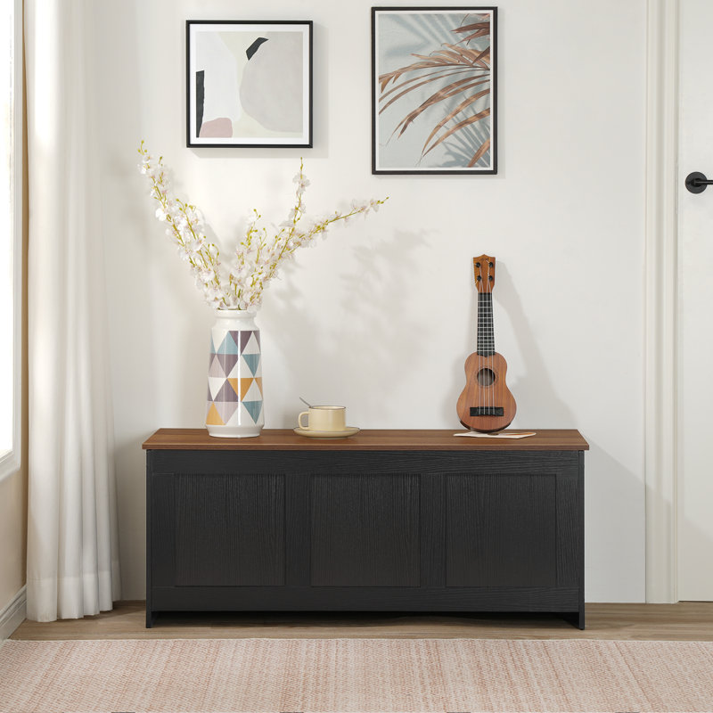 HOOBRO 39.3'' W Manufactured Wood Storage Bench With Flip Top Blanket ...