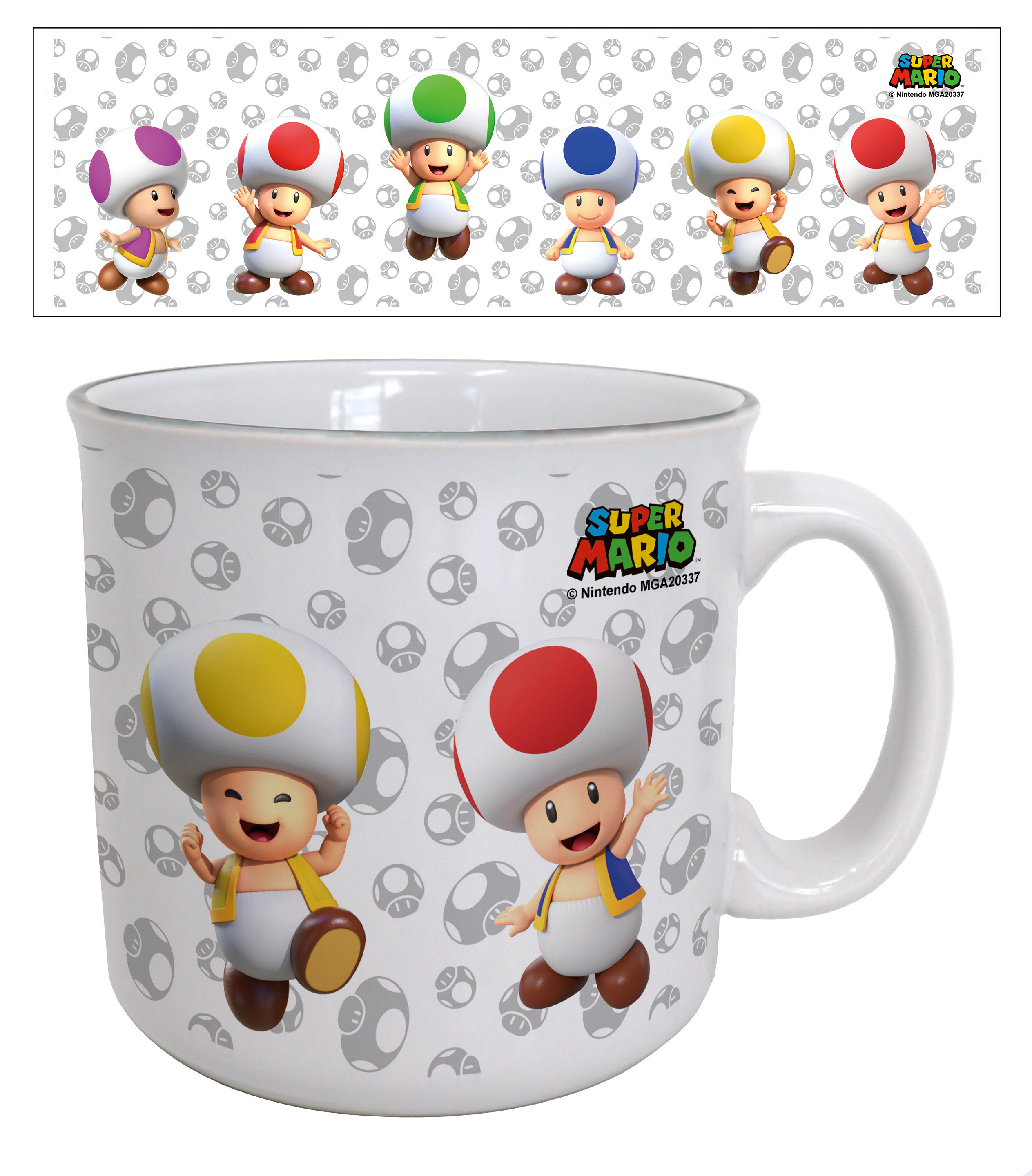 Pyramid America Super Mario- Multi Toads 20oz. Camper Mug | Wayfair