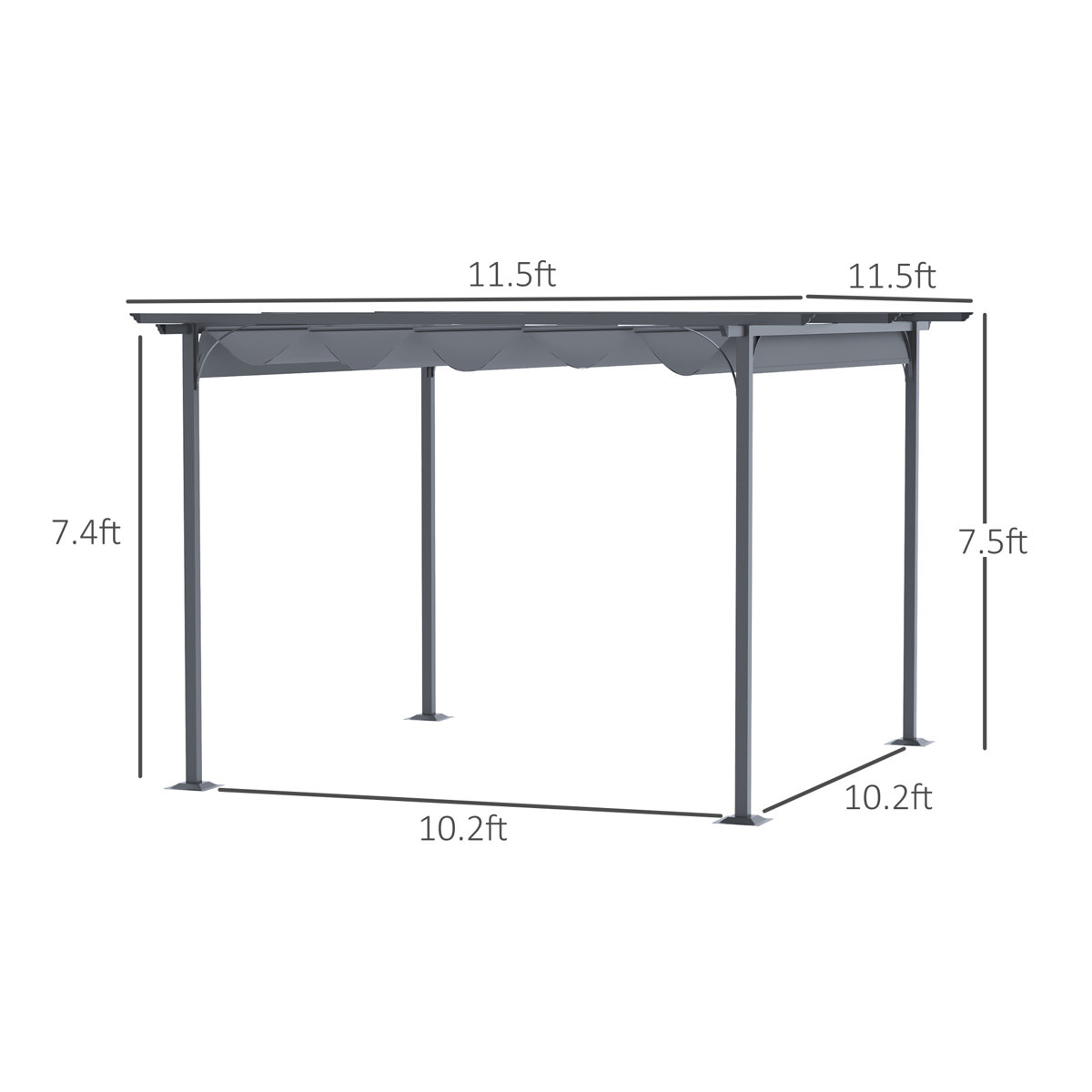 Arlmont & Co. Godwin Metal Pergola with Canopy & Reviews | Wayfair