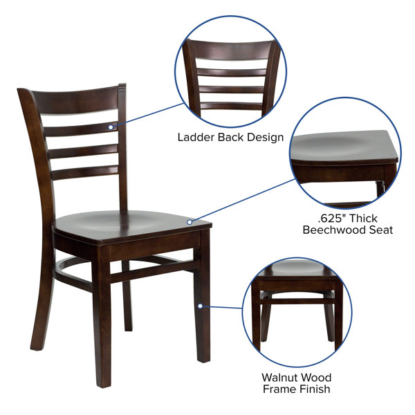 Red Barrel Studio® Ladder Back Wooden Restaurant Chair & Reviews | Wayfair