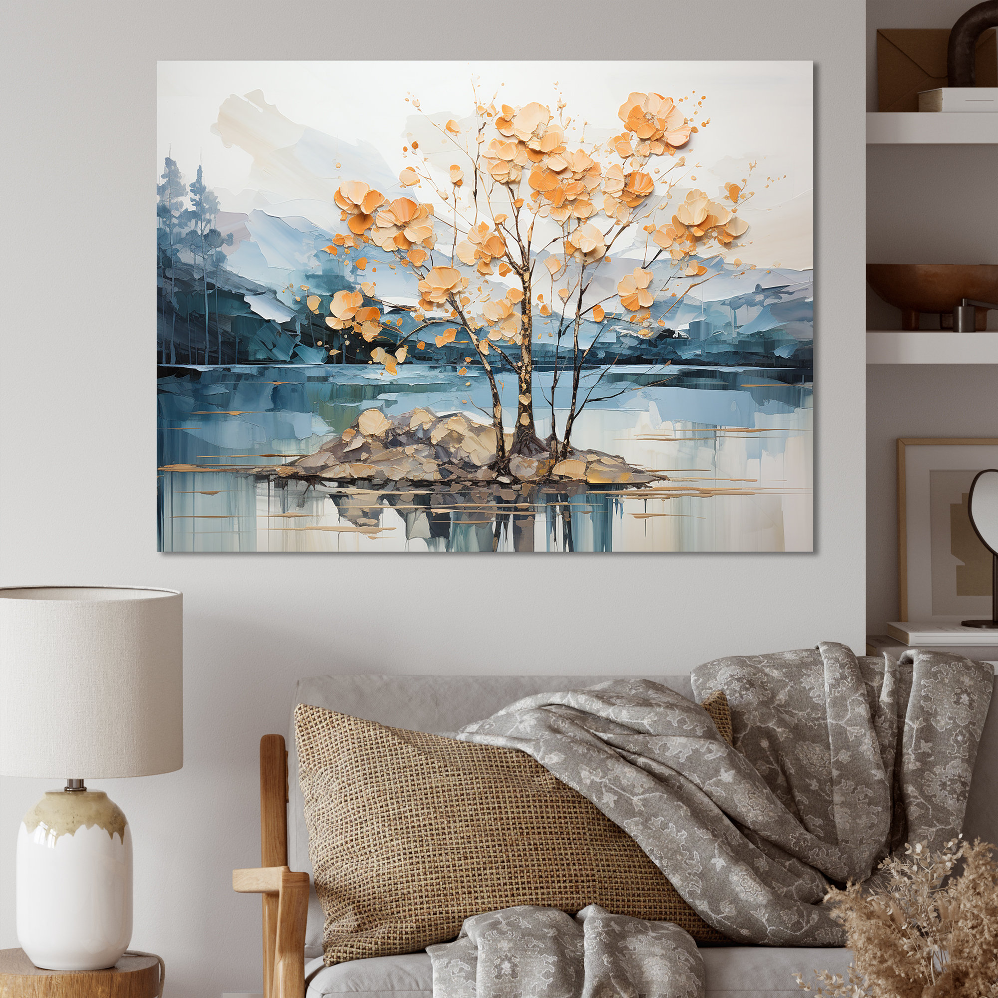 Design Art Gilded Beauty Maple Tree - Tree Maple Canvas Wall Art ...
