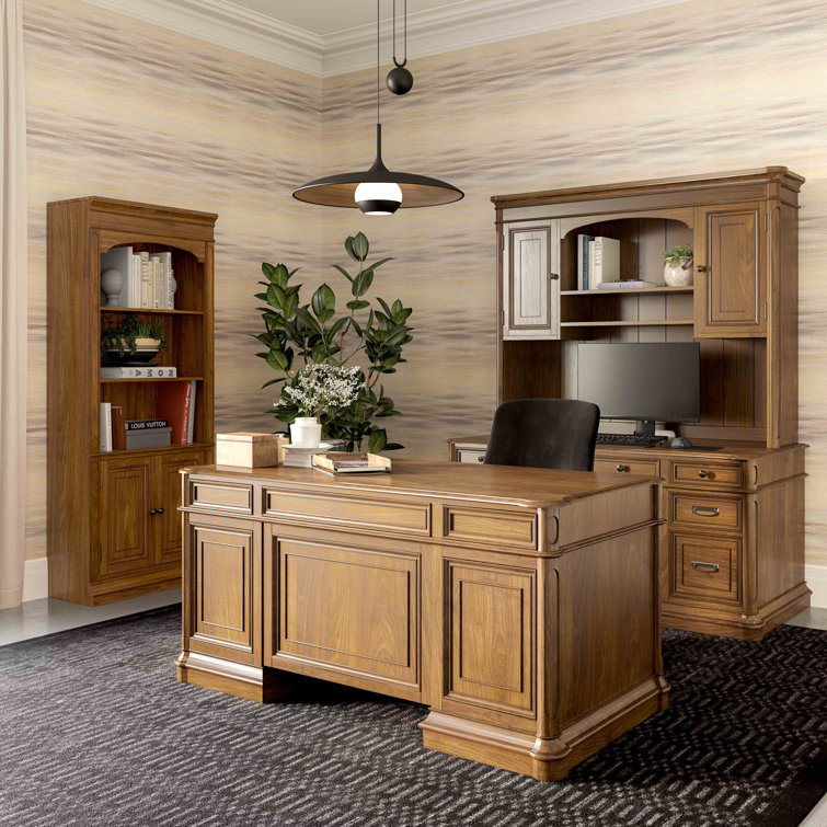 Canora Grey Treynor Solid Wood Executive Desk & Reviews | Wayfair