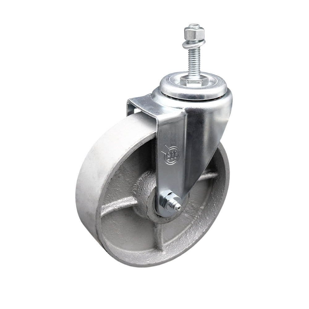 Service Caster Steel Wheel Swivel 3/4 Inch Threaded Stem Caster Set ...