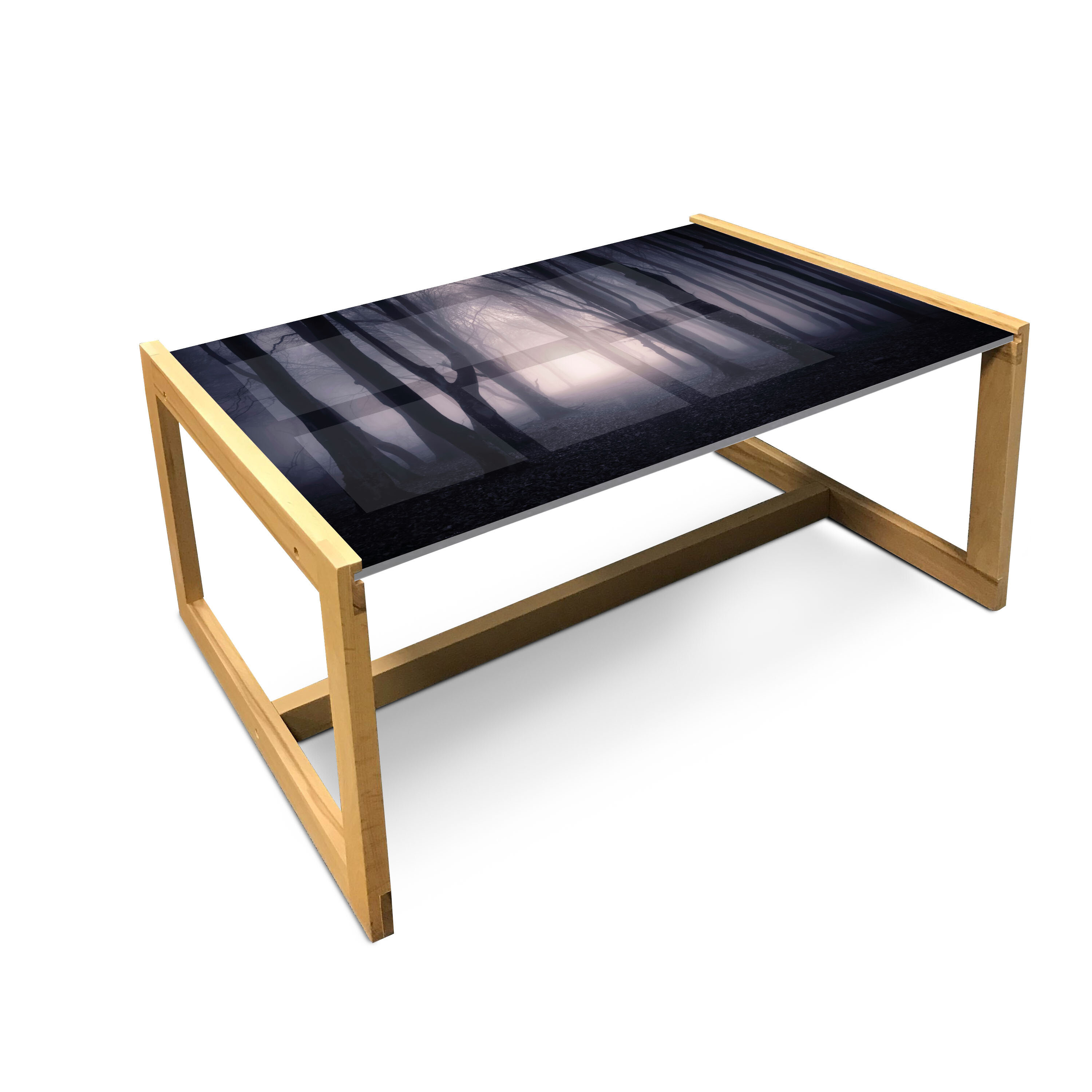 East Urban Home Forest Coffee Table, Path In Dark Deep Woodland Fog ...