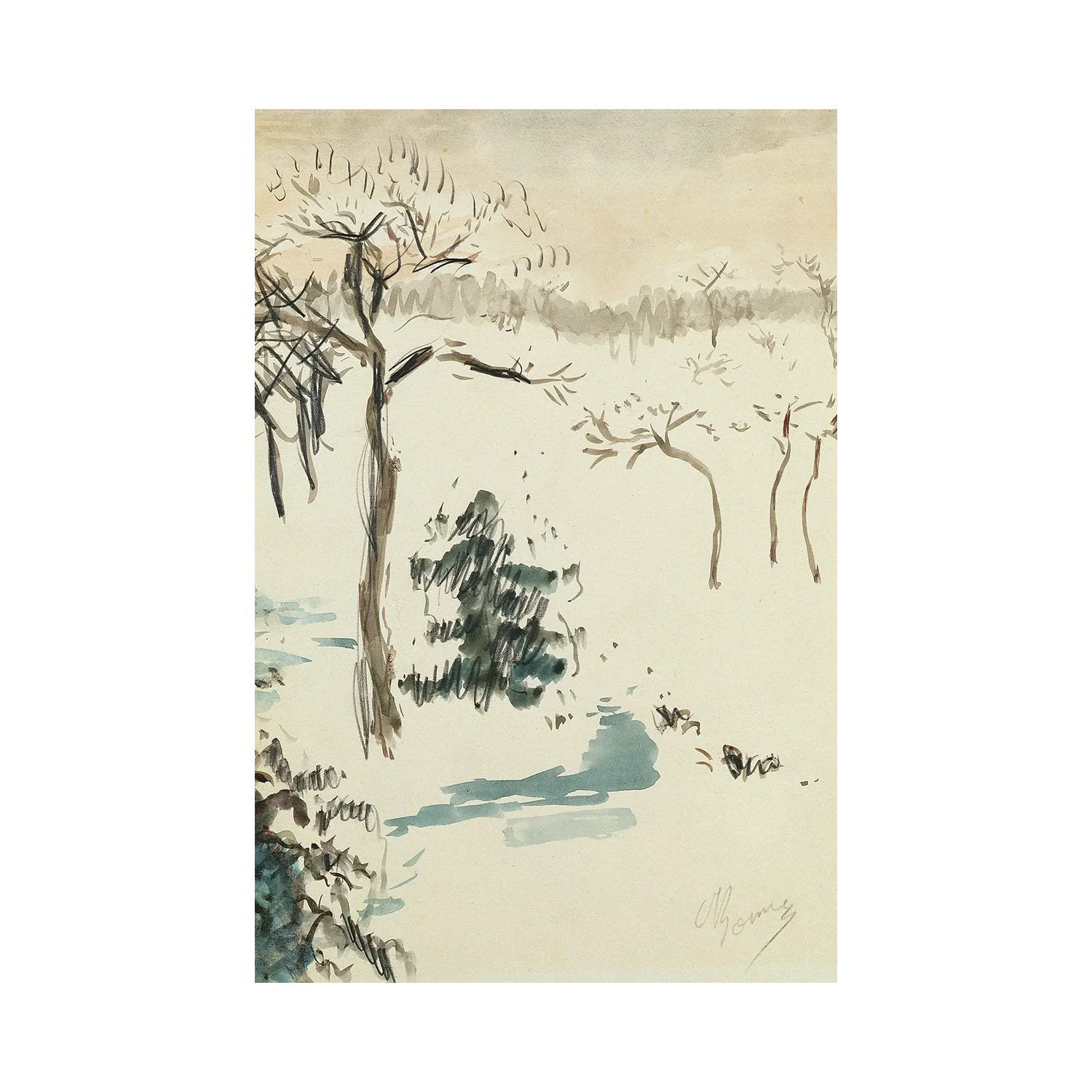 East Urban Home Winter Landscape, 1910 by Pierre Bonnard - Wrapped ...
