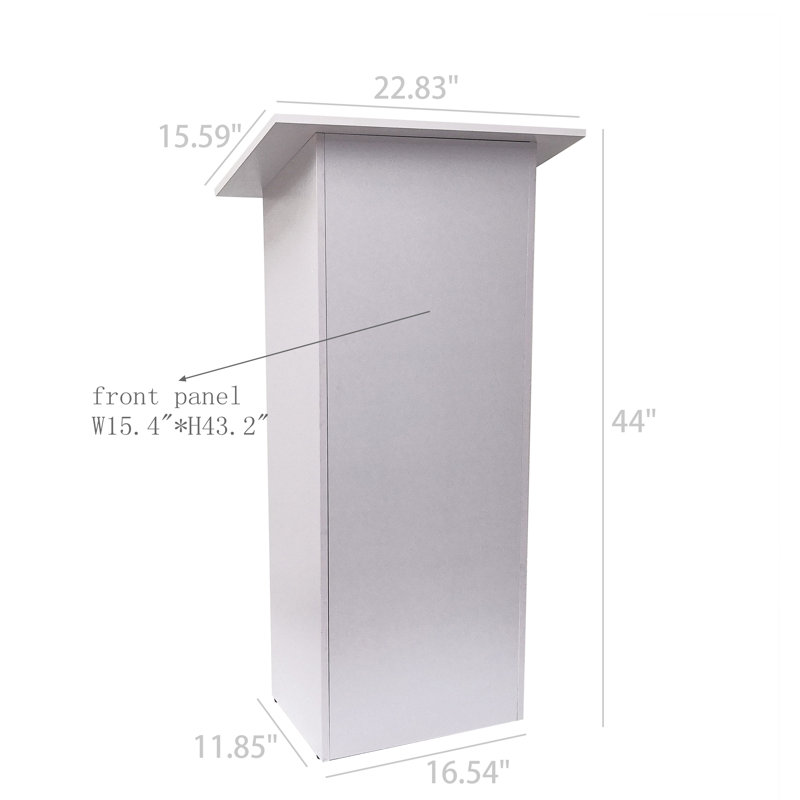 FixtureDisplays White MDF Wood Podium Church Pulpit School Lectern ...