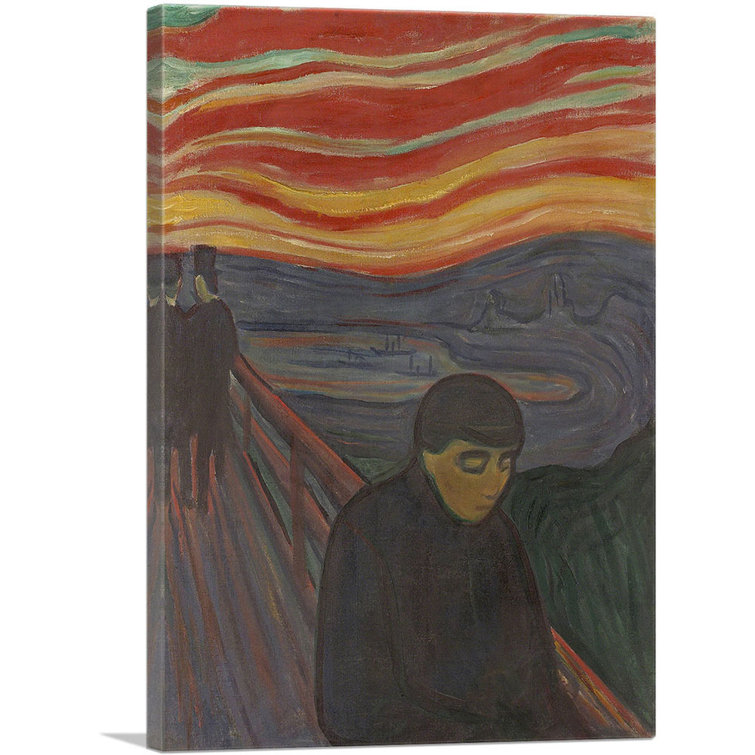 ARTCANVAS Despair 1894 Framed On Canvas by Edvard Munch Painting ...