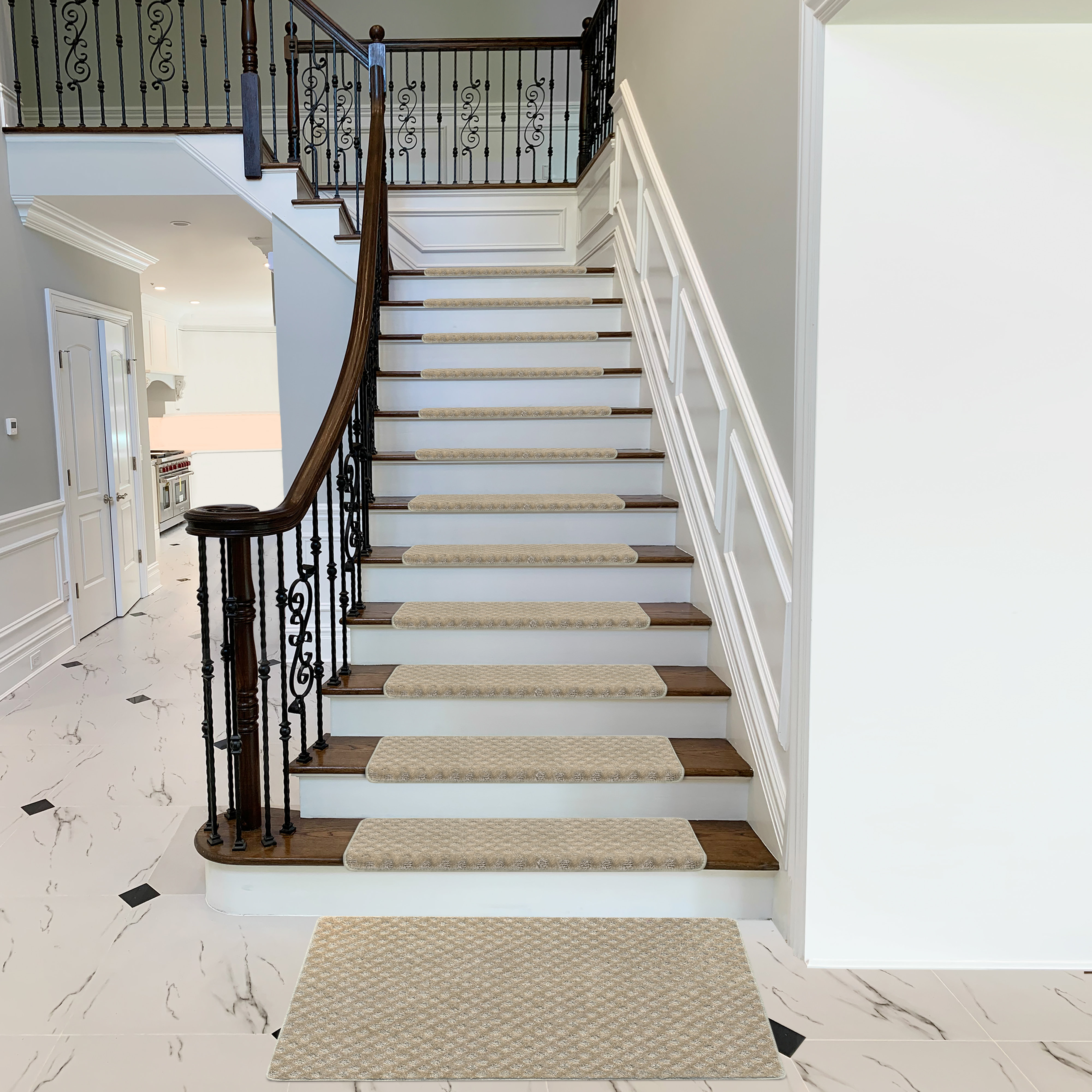 Latitude Run® Geometric Bullnosed Non Slip Stair Treads Set With ...