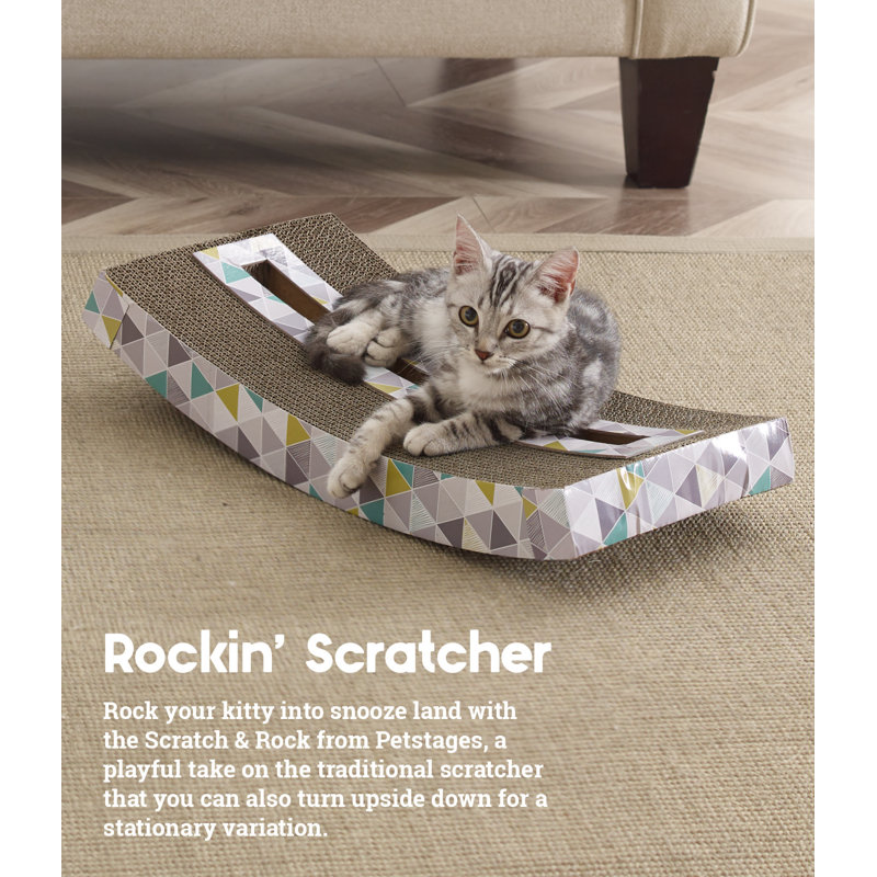 Petstages Scratch & Rock Corrugated Scratcher With Catnip | Wayfair