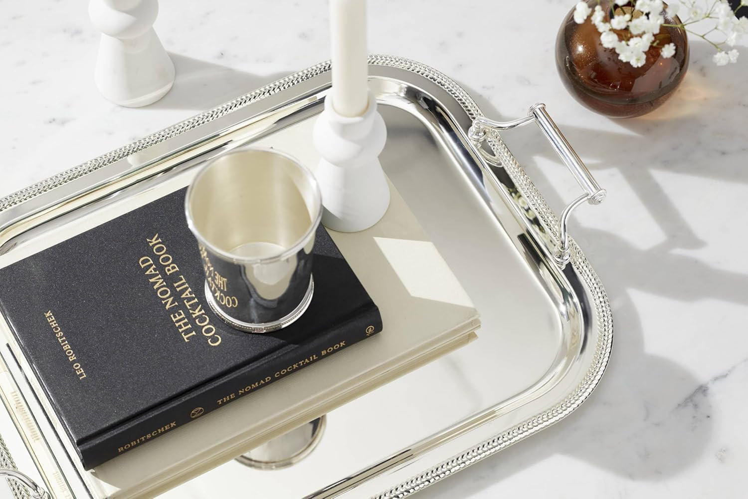 Reed & Barton Rectangle Silverplate Tray with Handles, Metallic | Perigold