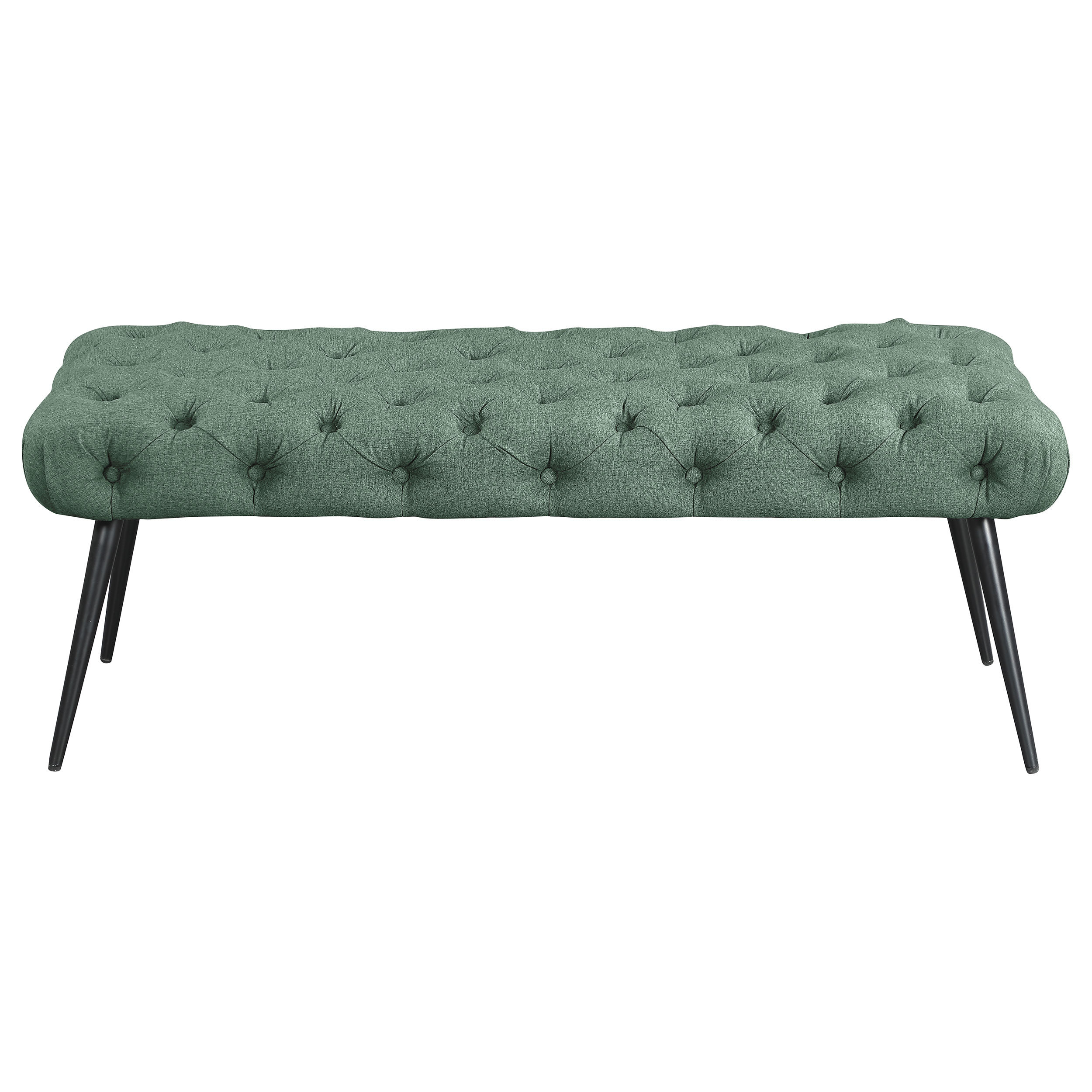 Mercer41 Ella Upholstered Tufted Bench Metal Legs Rust | Wayfair