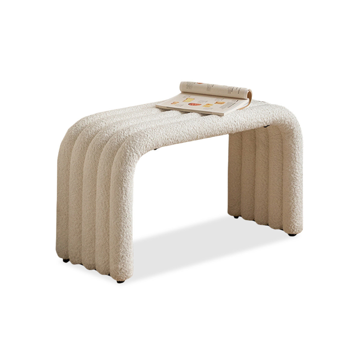 Orren Ellis White Lamb wool Bench | Wayfair
