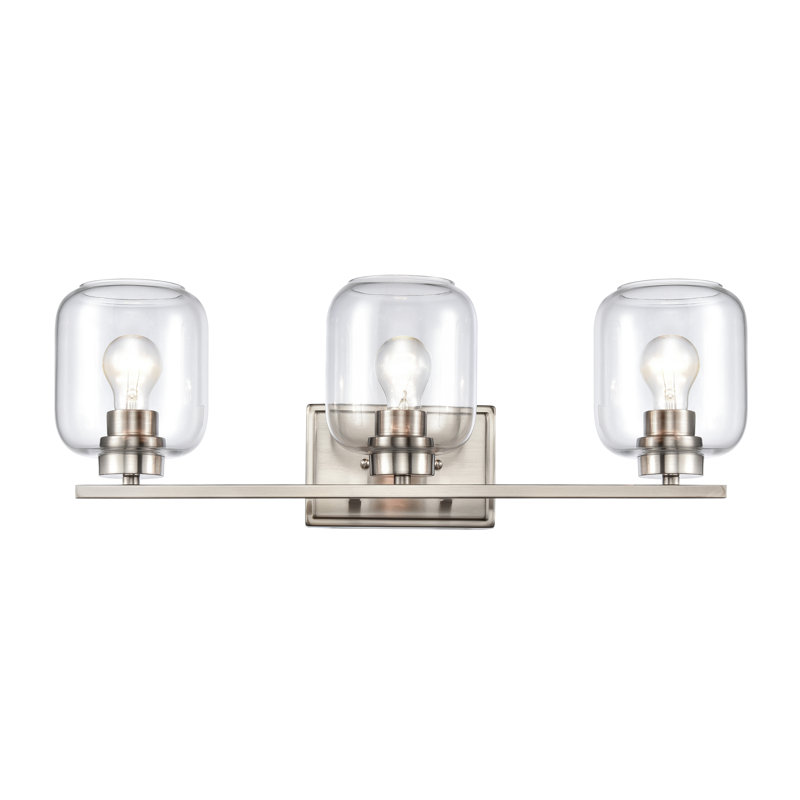 Vanity Art 3-Light Wall Sconce with Clear Glass | Wayfair