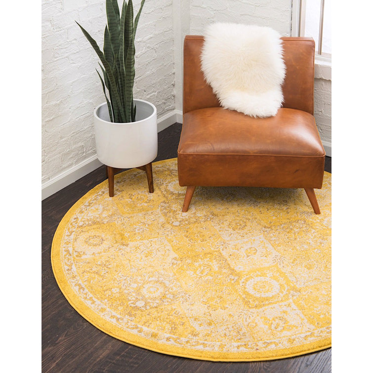 Charlton Home® Kalf Abstract Yellow Area Rug & Reviews | Wayfair