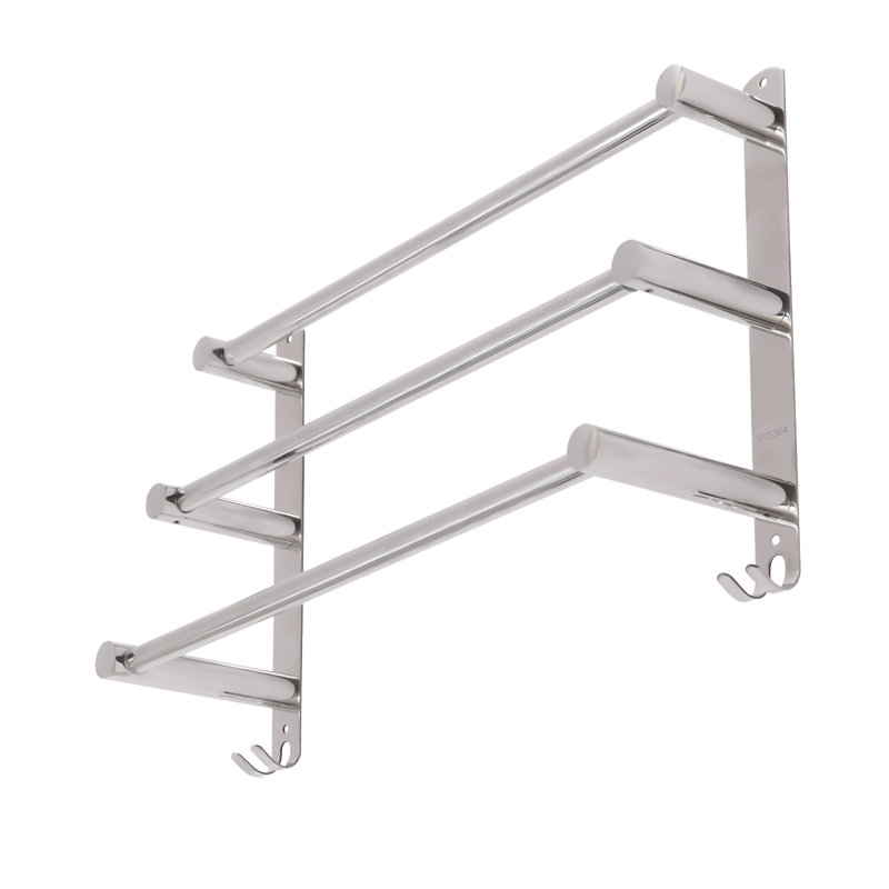 DALELEE 3 Tiers Towel Rack Retractable Towel Bars w/Double Hooks &4 ...