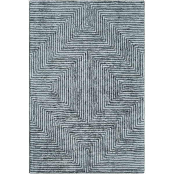 Mercury Row® Merseles Performance Hand Tufted Viscose Geometric Rug ...