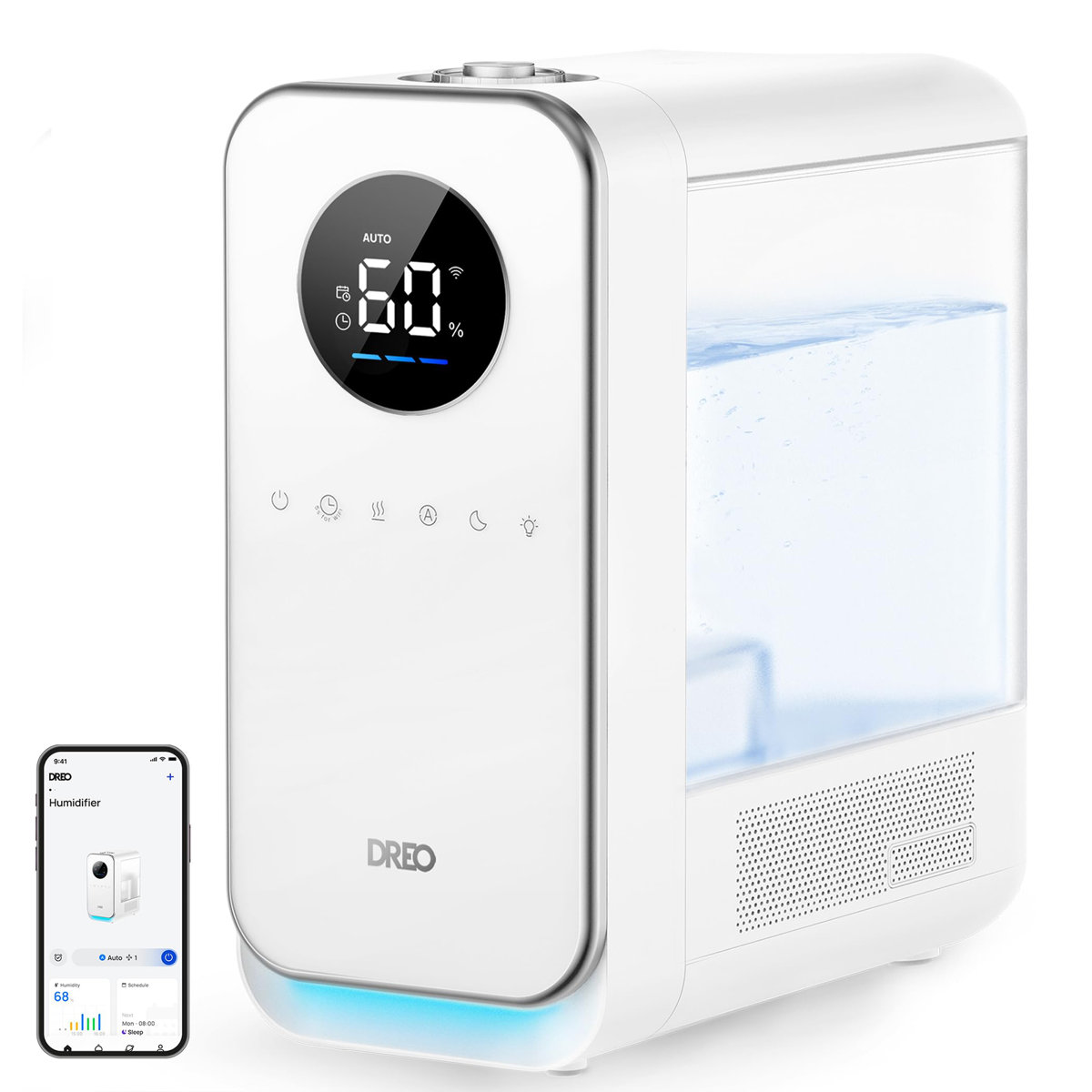 HomCom 5L Top Filling Intelligent Silent Cool Mist Humidifier | Wayfair