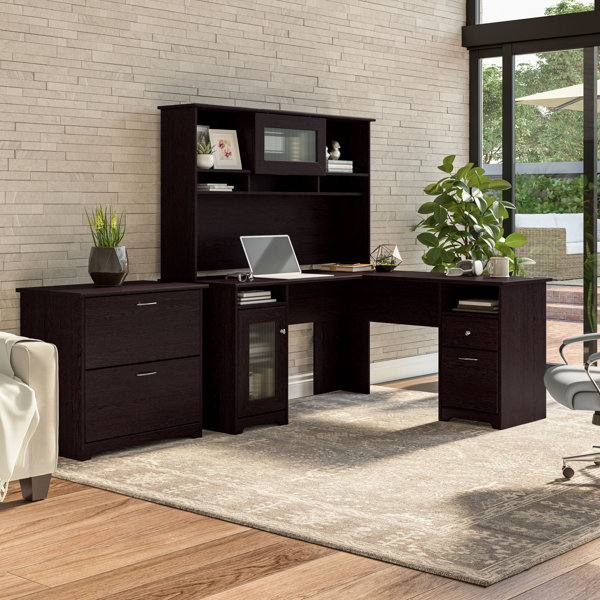 Latitude Run® Shelonda 3 L-Shaped Computer Desk Office Set with Hutch ...