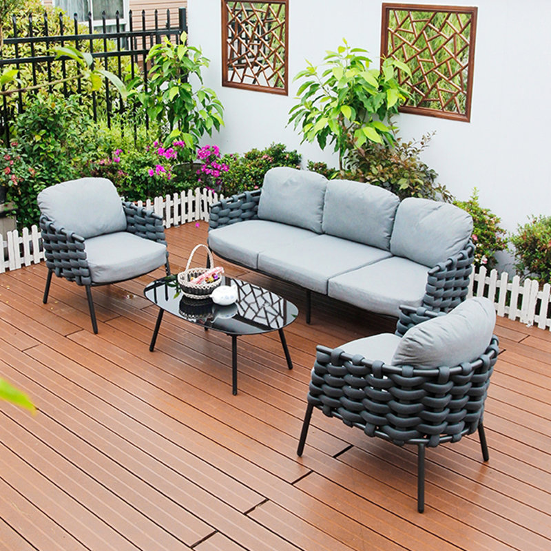 Elegance Furnishings Outdoor rope woven sofa waterproof shade | Wayfair