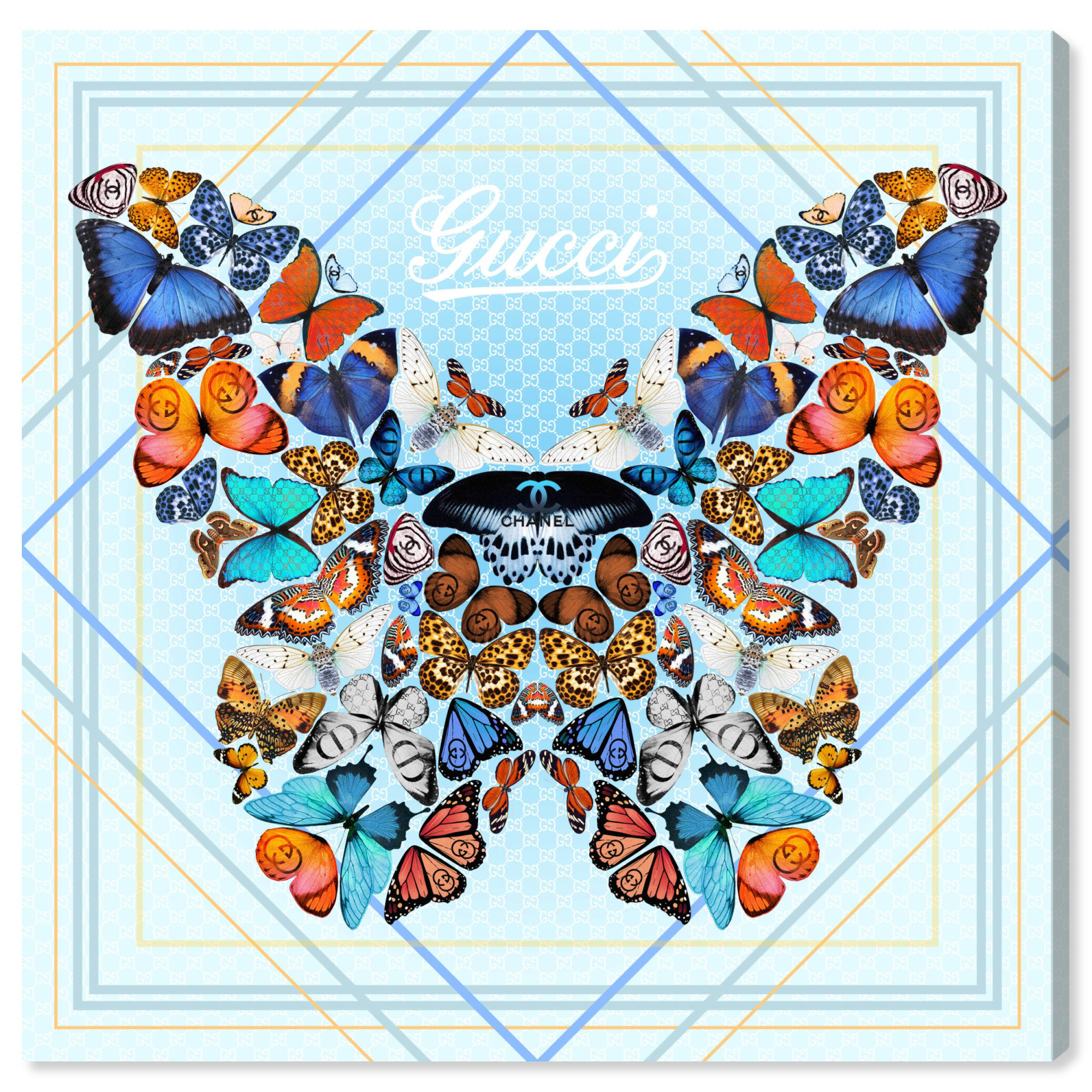 Everly Quinn All Butterflies In One Sky Canvas Maximalist Fashion Art ...