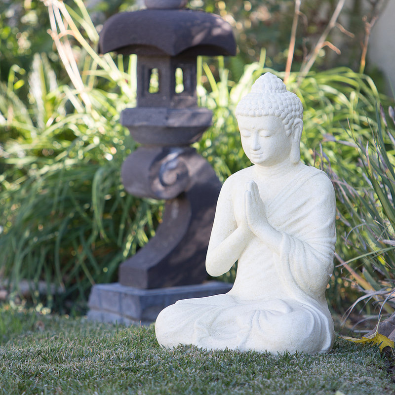 Arlmont & Co. Jaidie Sitting Buddha - Fiber Cement | Wayfair
