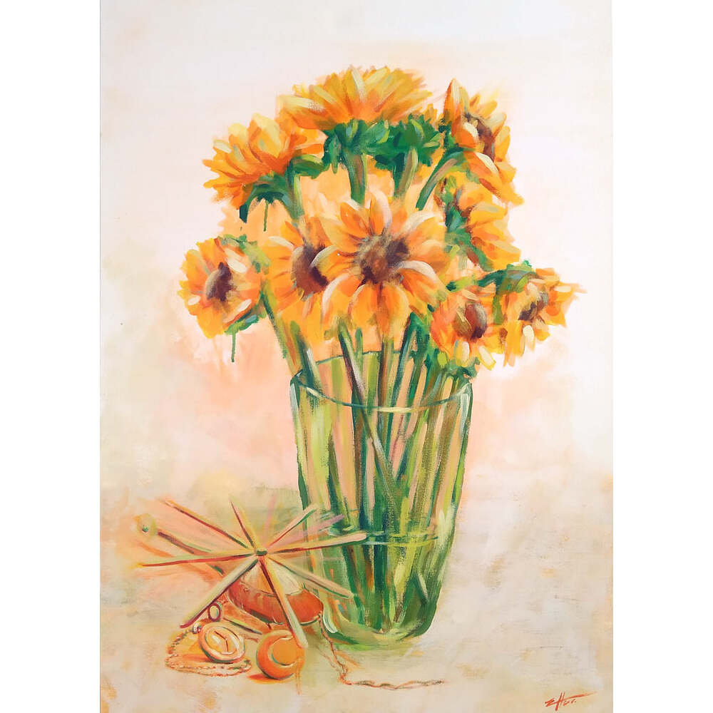 Robert Allen Sunflowers Toys and Clock by Walter Cortes Porras ...