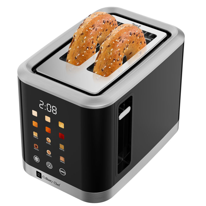 Culinary Chef, 2 Slice Toaster, LCD Touchscreen Control, Black ...