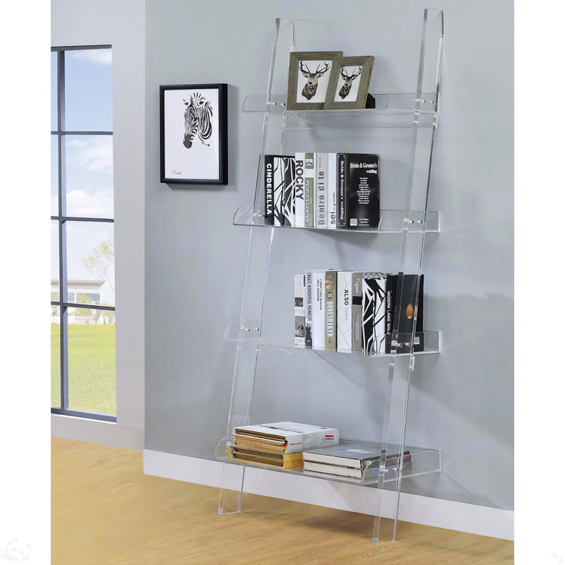 Brayden Studio® Clear Acrylic Ladder Bookcase | Wayfair