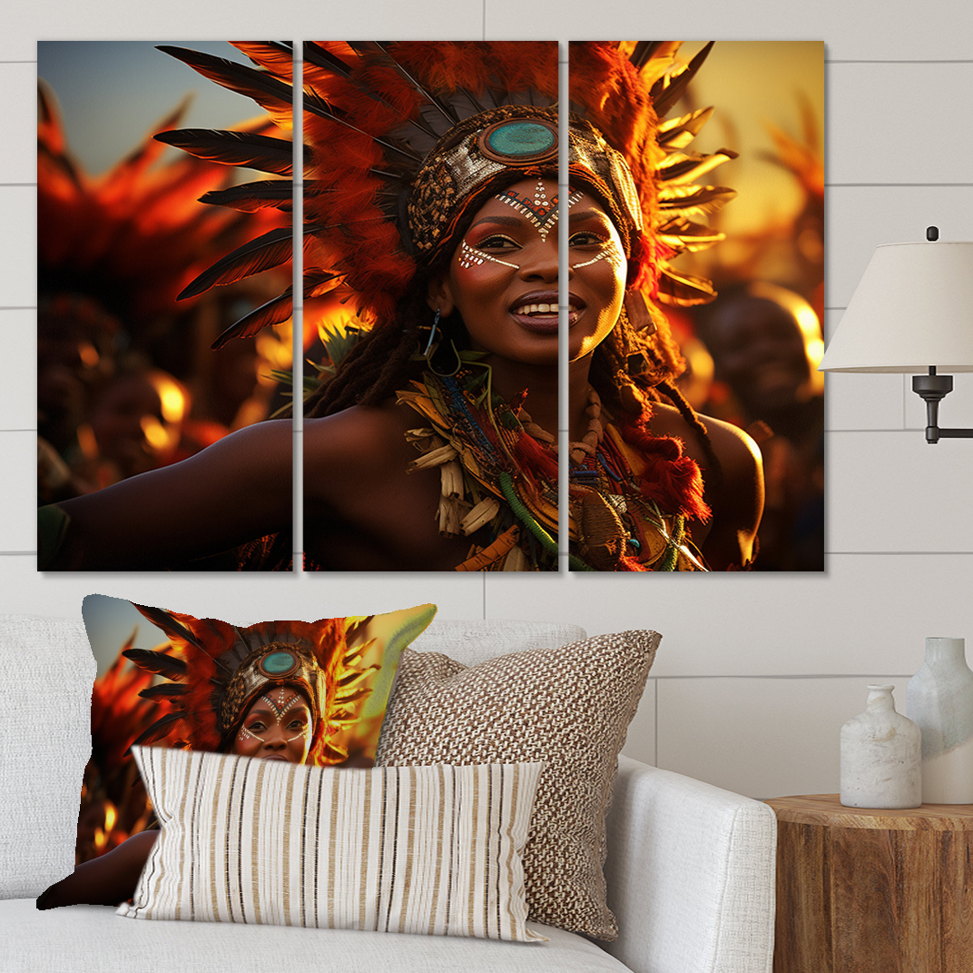 Ebern Designs African Zulu Dancers I - African Canvas Wall Art Set ...