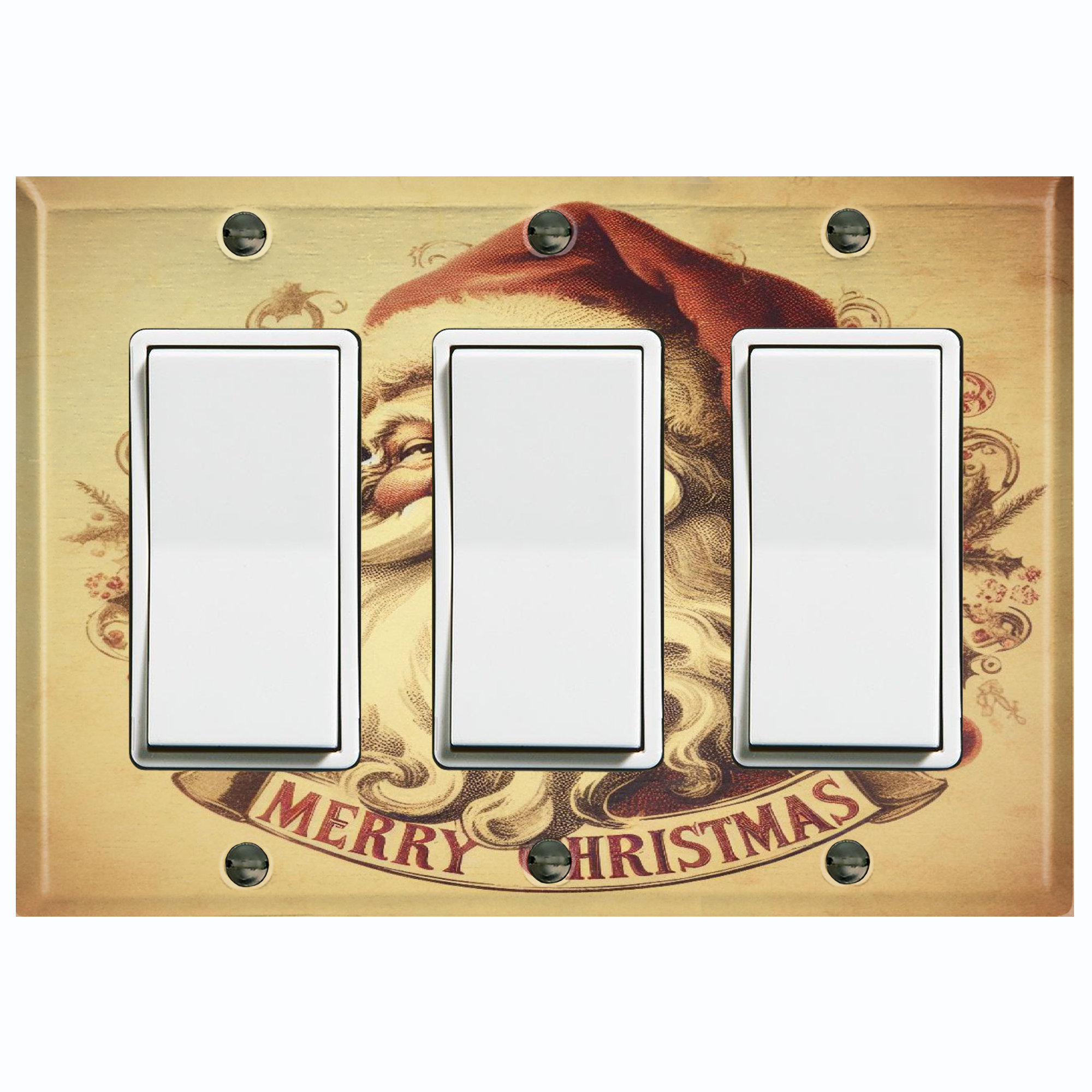 WorldAcc Metal Light Switch Plate Outlet Cover (Merry Christmas Santa ...