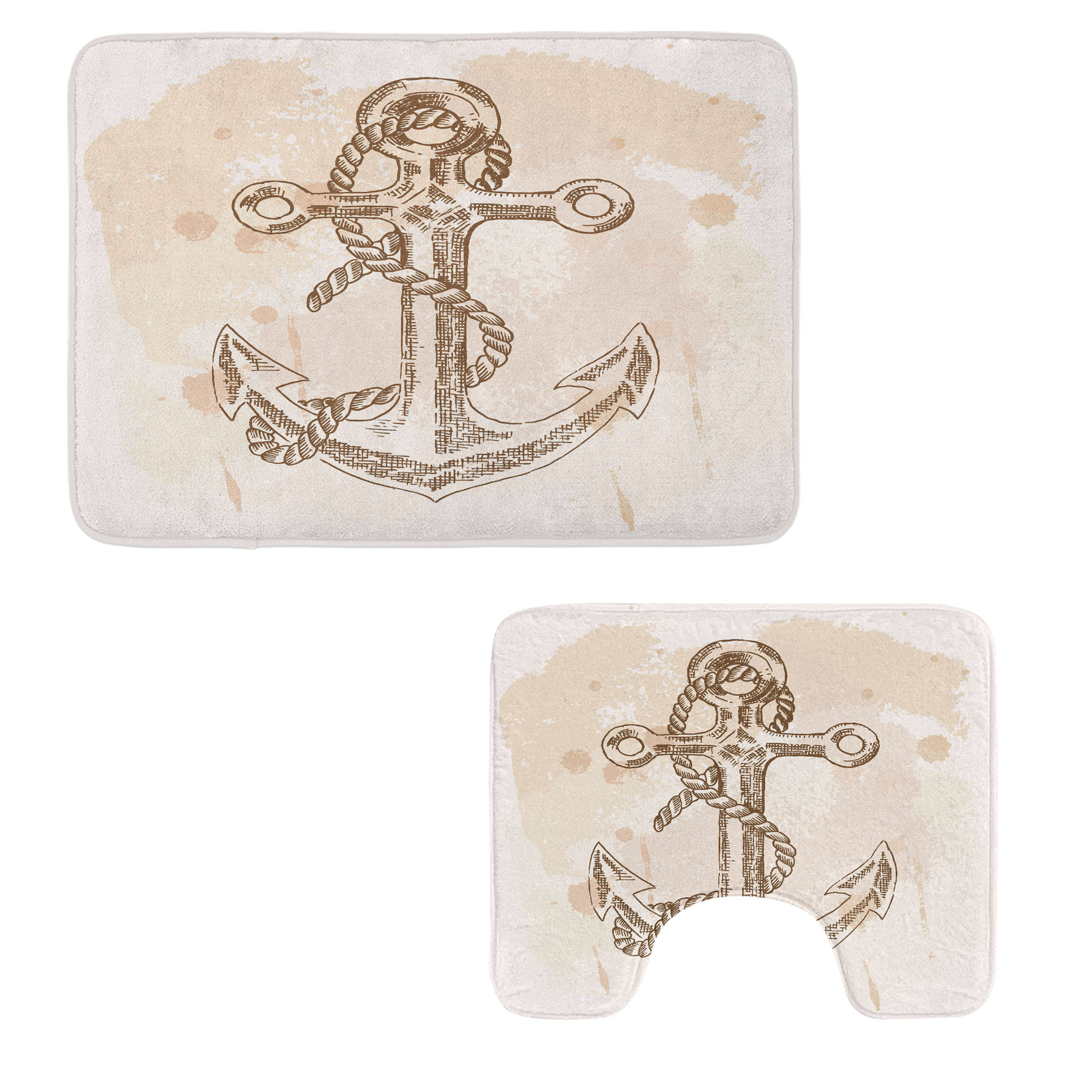 Breakwater Bay Anchor Bathroom Rug Set 2 Pieces Rectangle & Contour ...