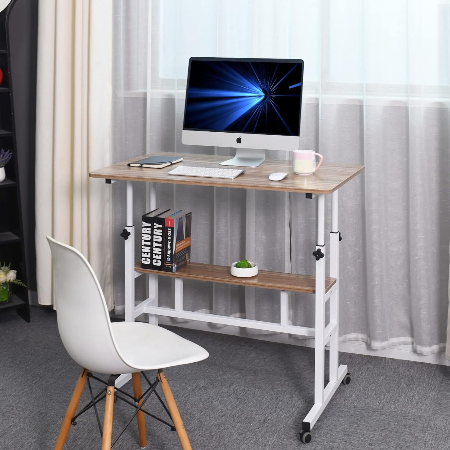 Latitude Run® Standing Desk, Adjustable Computer Desk Rolling Laptop ...