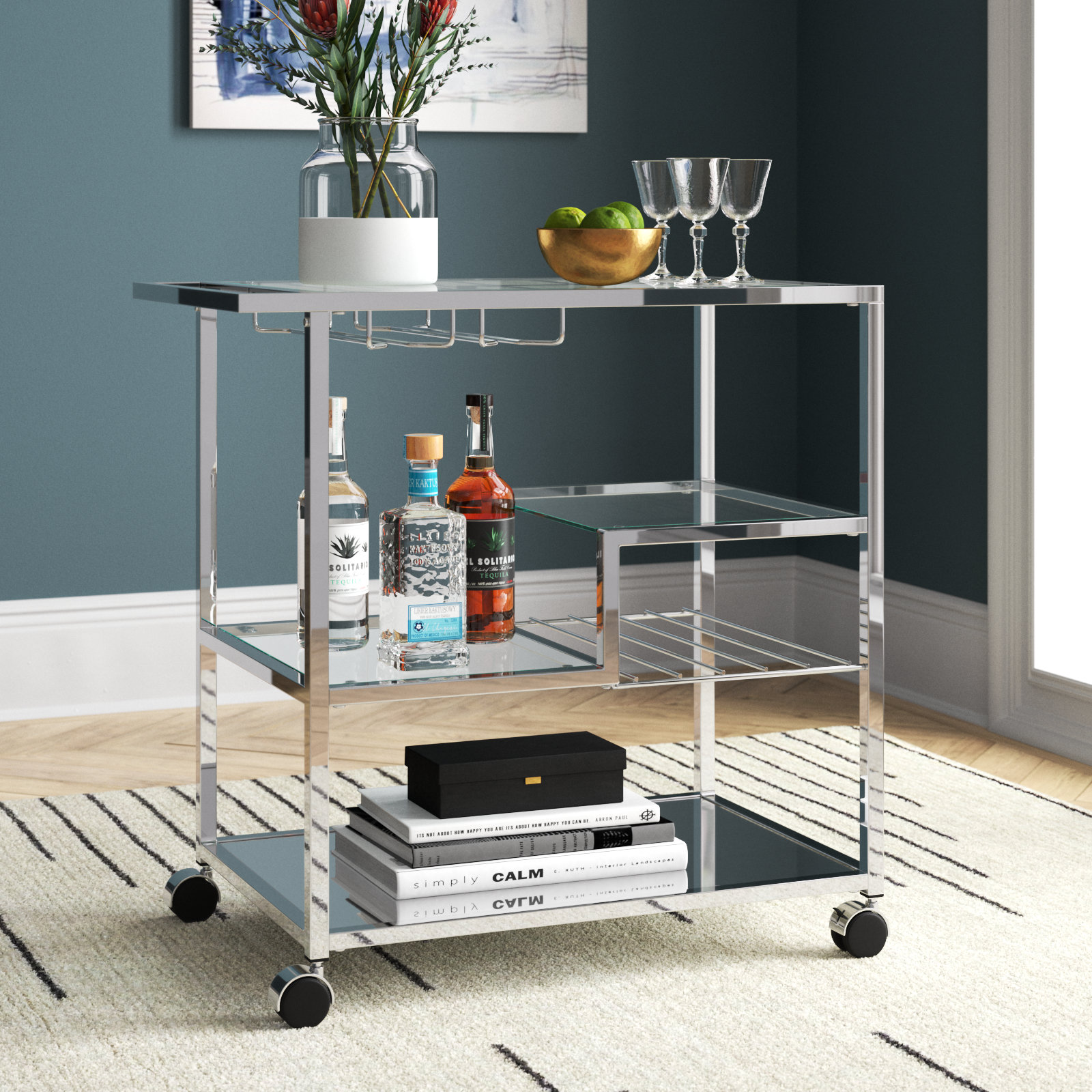Mercury Row® Valenza Metal Bar Cart & Reviews - Wayfair Canada