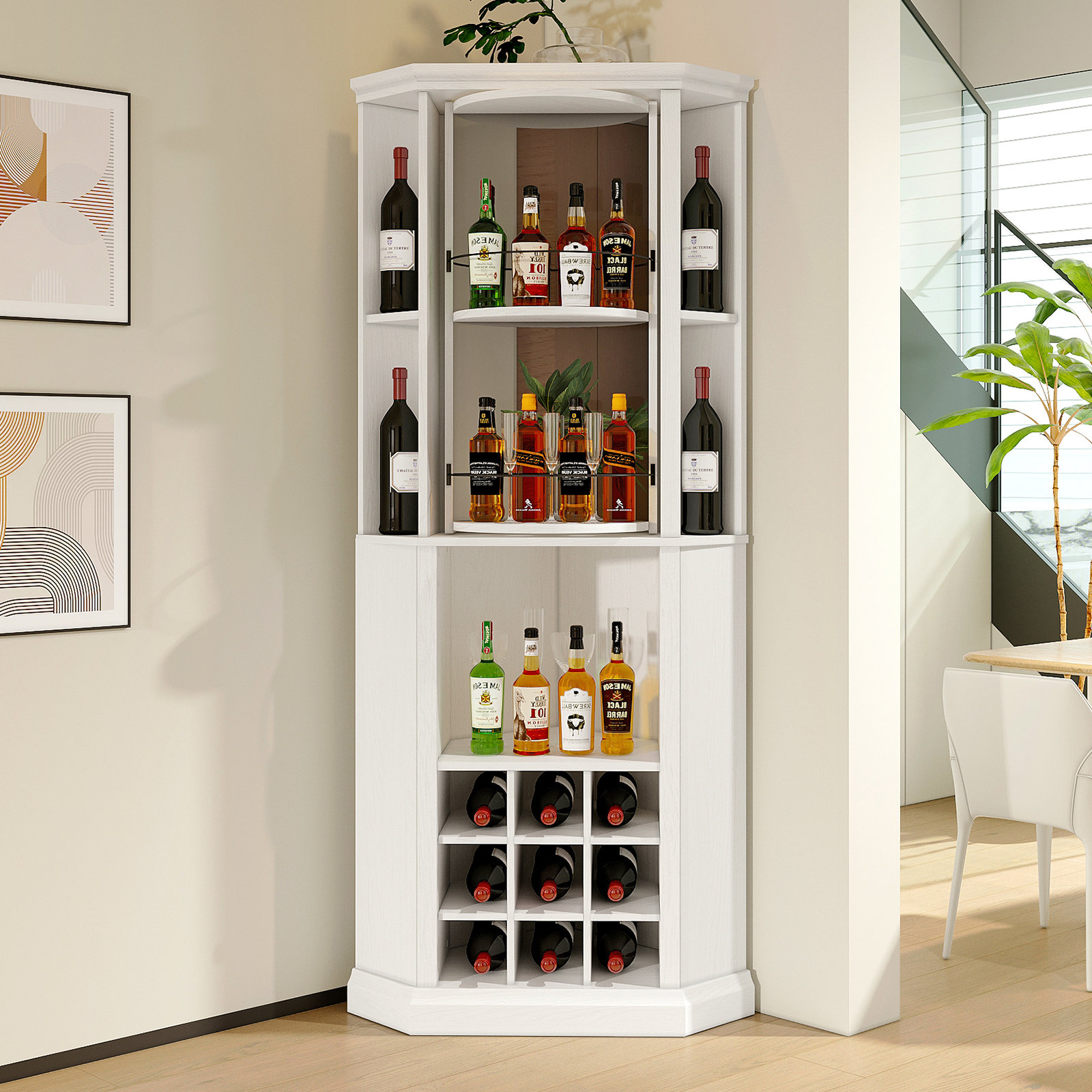 Winston Porter Nikayah 29.5'' Wine Bar with Rotating Rack & Reviews ...