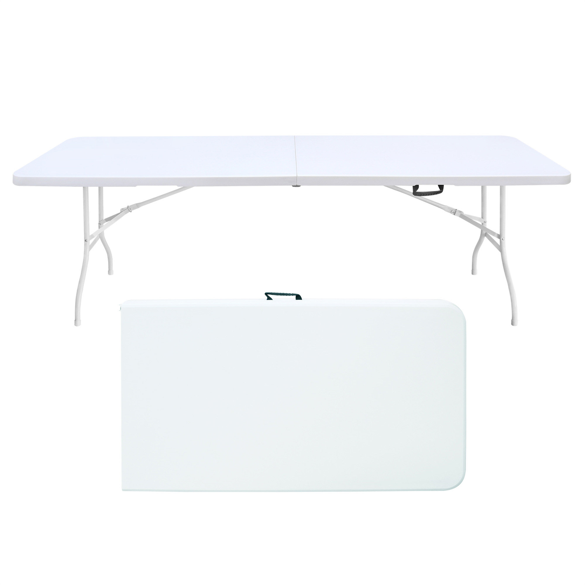Arlmont & Co. 8Ft Folding Table, Portable Plastic Table For Camping ...