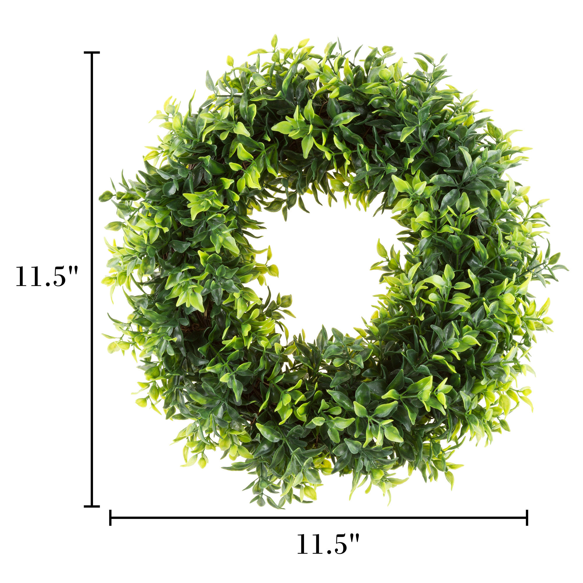 The Holiday Aisle® 2 Wreaths - 11.5in UV-Resistant Faux Opal Basil ...
