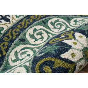 Darby Home Co Arliss Handmade Hand-Knotted Blue/Green/Ivory Rug | Wayfair