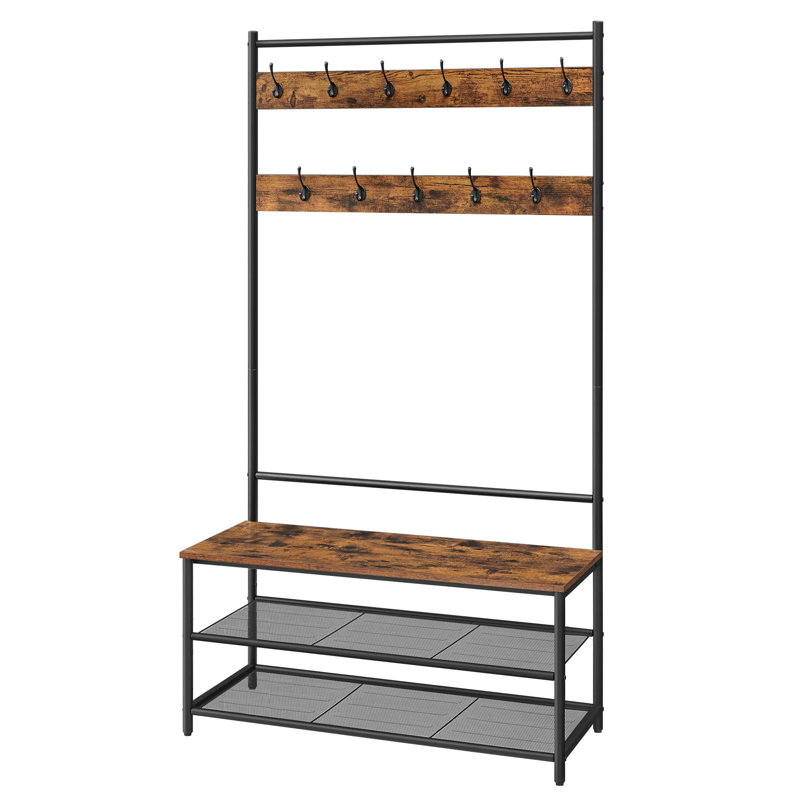 17 Stories Entryway Bench With Coat Rack | Wayfair