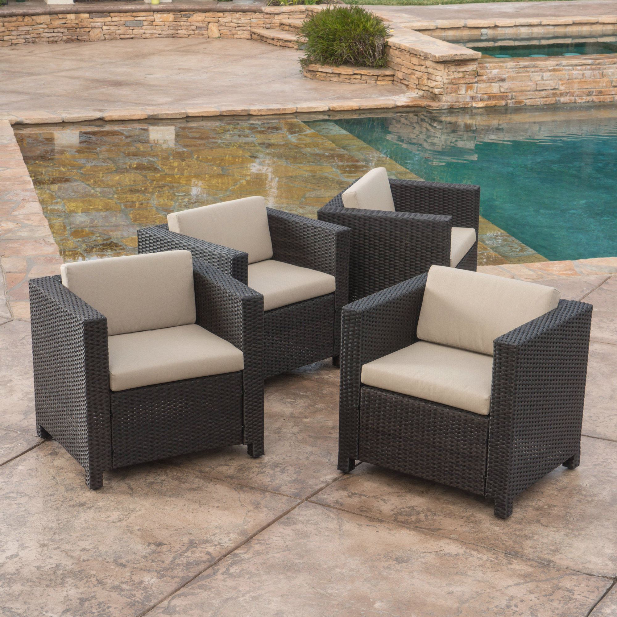 Latitude Run® Modern Outdoor Club Chair(Set of 4) | Wayfair