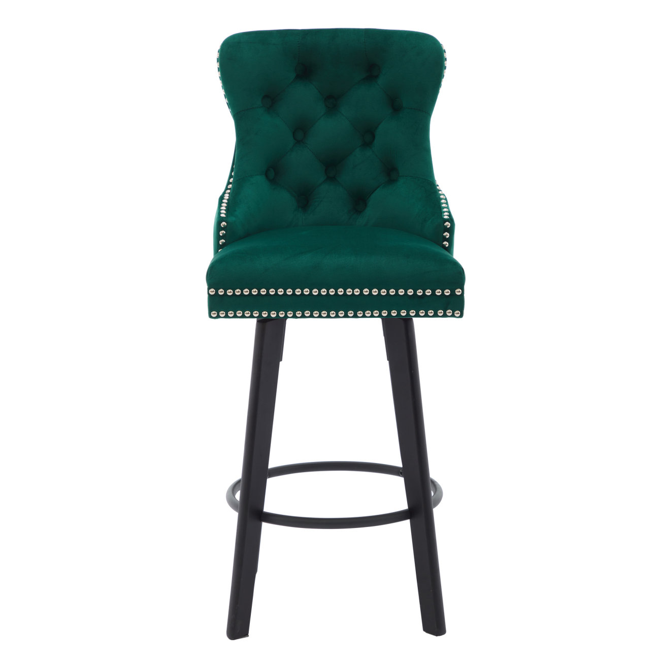 Rosdorf Park Modern Velvet Bar Stools With Button Tufting And Metal ...