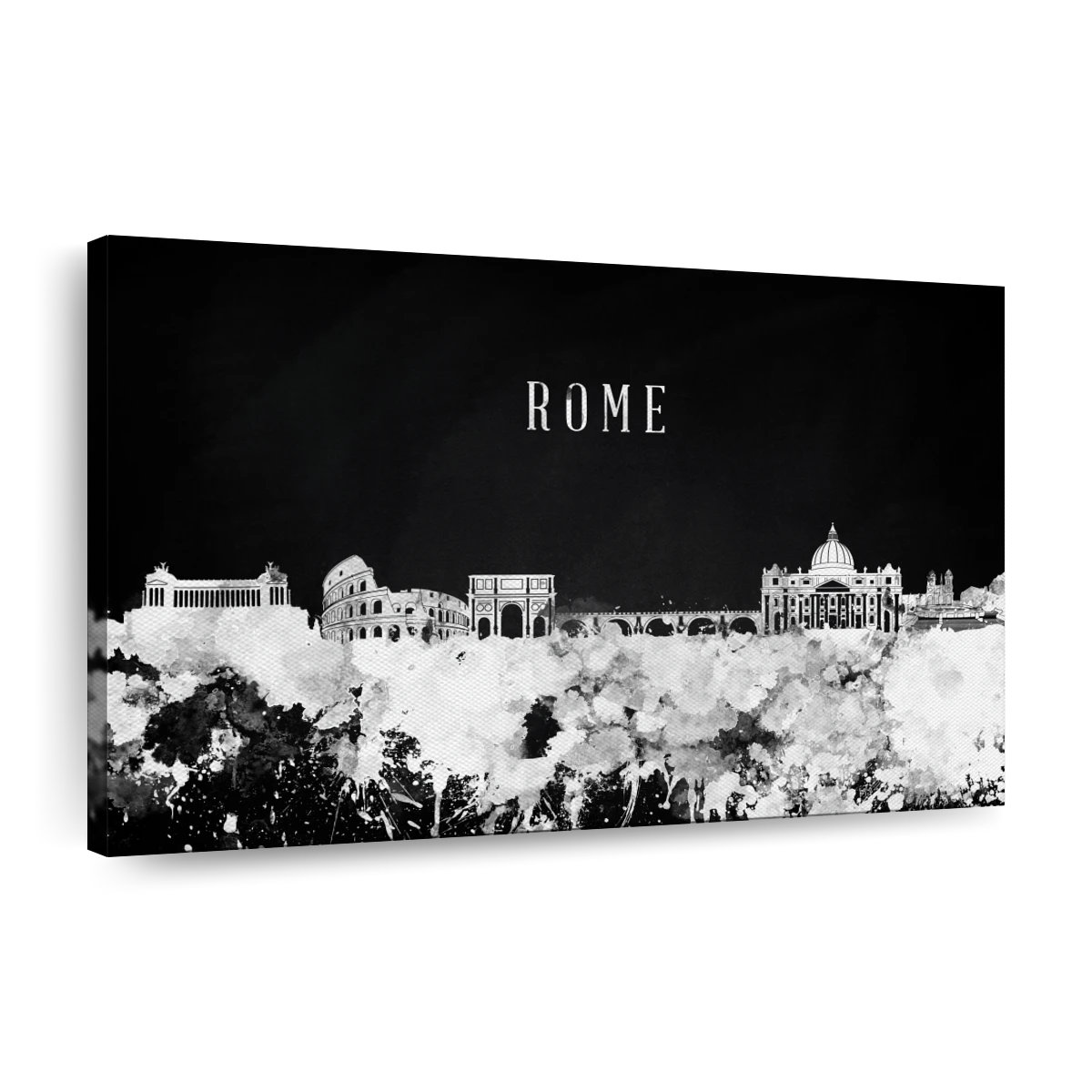 Latitude Run® Rome Skyline BW Canvas Print - Wayfair Canada