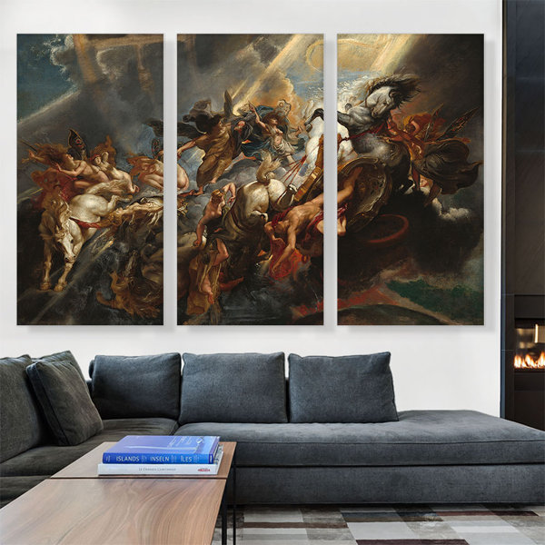 ARTCANVAS The Fall Of Phaeton 1608 On Canvas 3 Pieces by Peter Paul ...