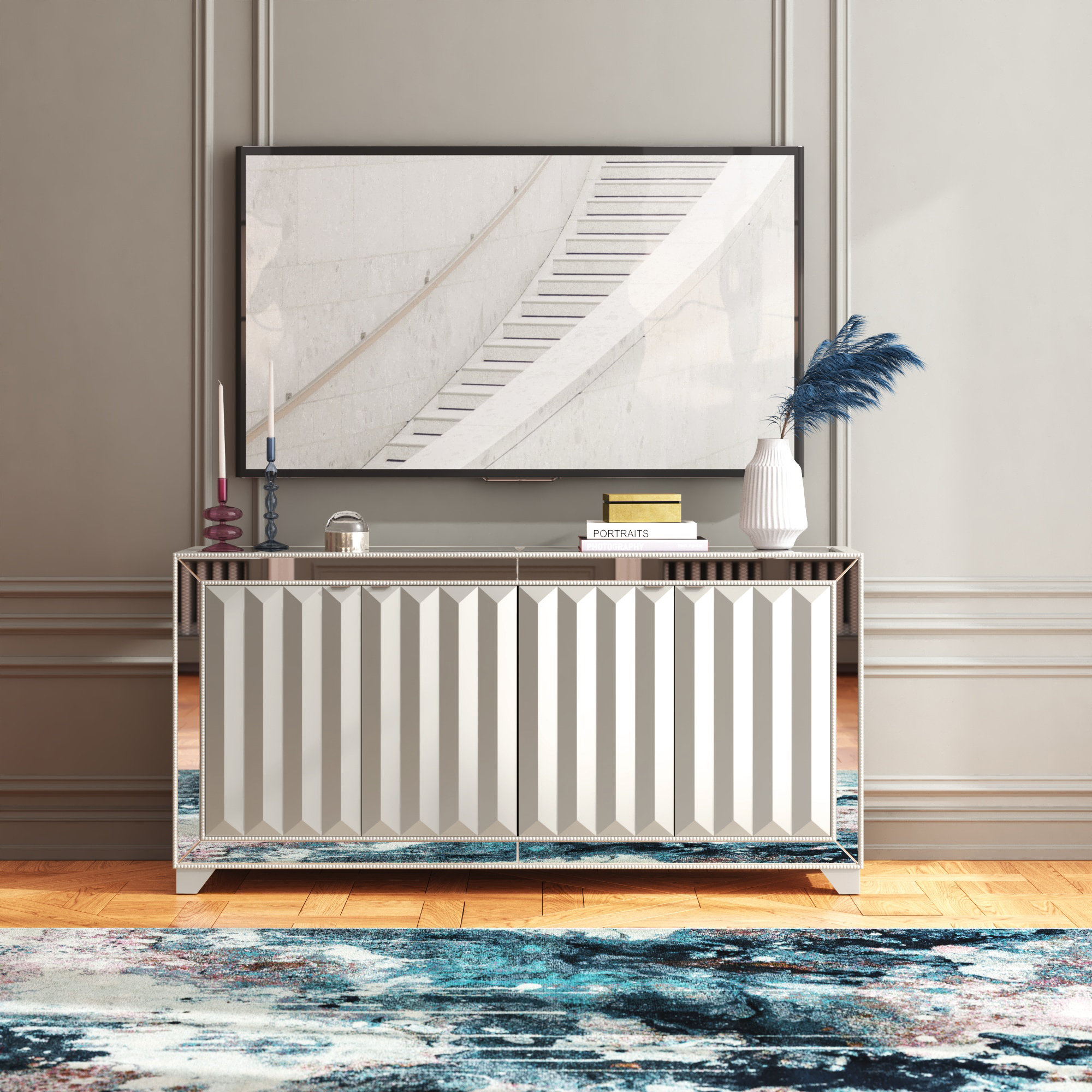 Willa Arlo™ Interiors Gallion Cryal TV Stand for TVs up to 78 ...