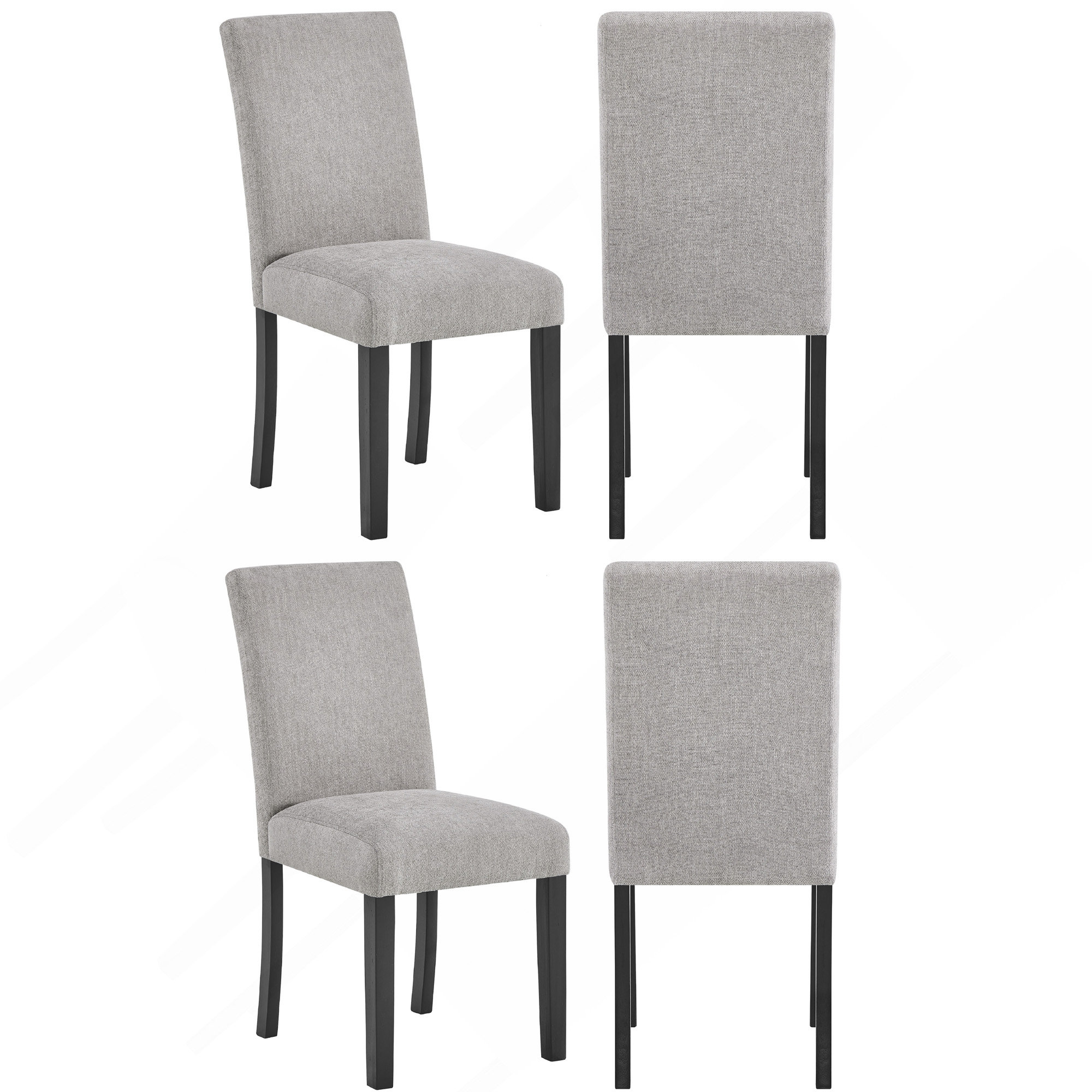 Hokku Designs 4Pc Contemporary Parson Style Chairs Black Frame ...