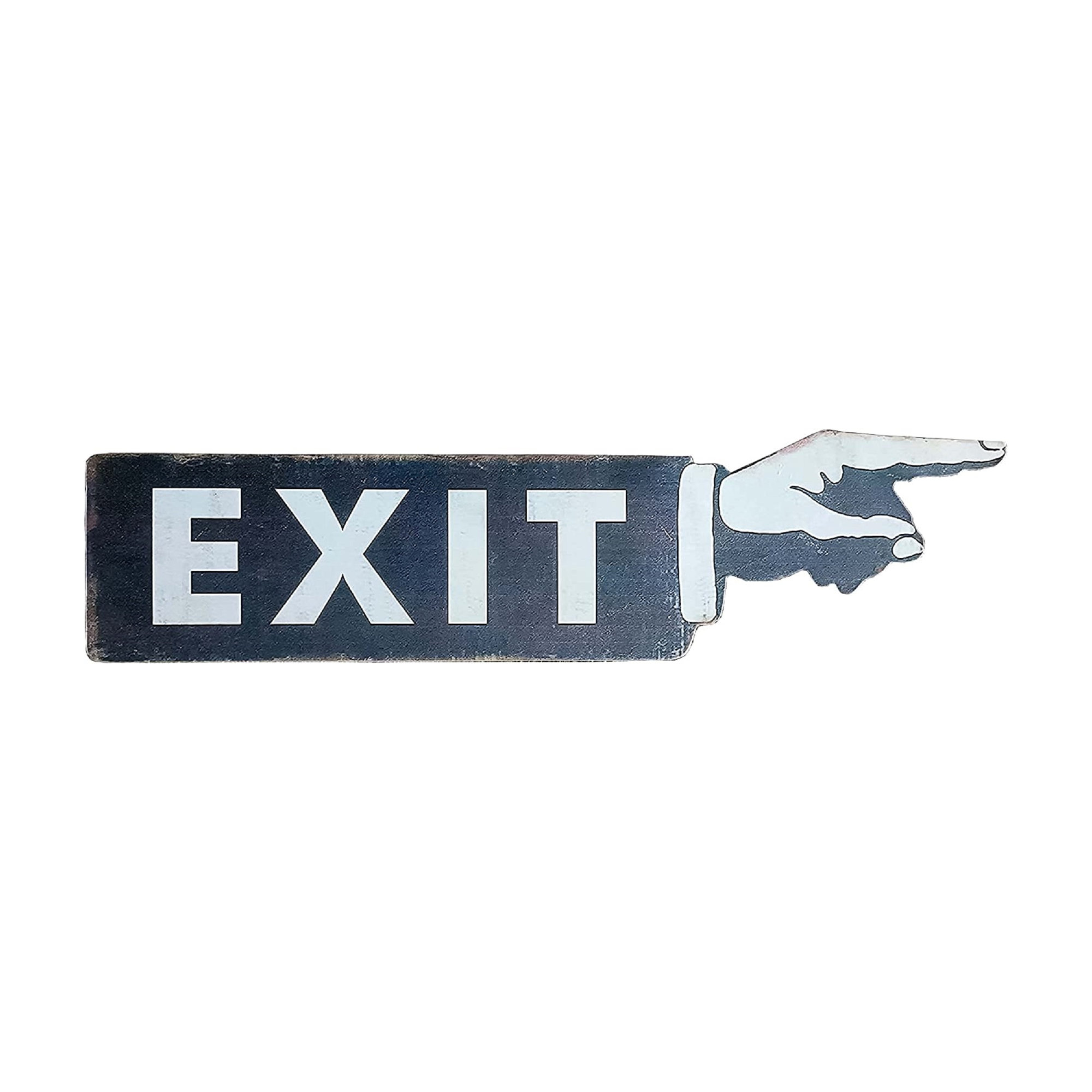 Trinx Exit Sign Pointing Hand Finger Wall Décor | Wayfair