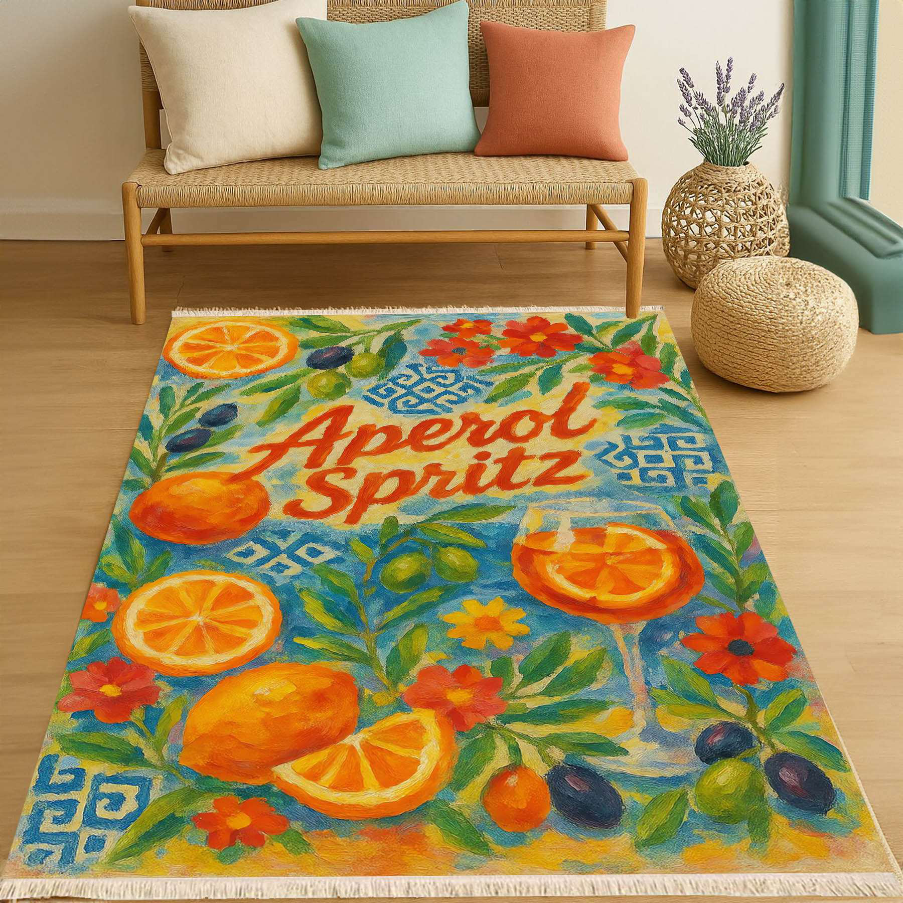 SpiritHome Aperol Spritz Al Fresco Accent Rug | Wayfair